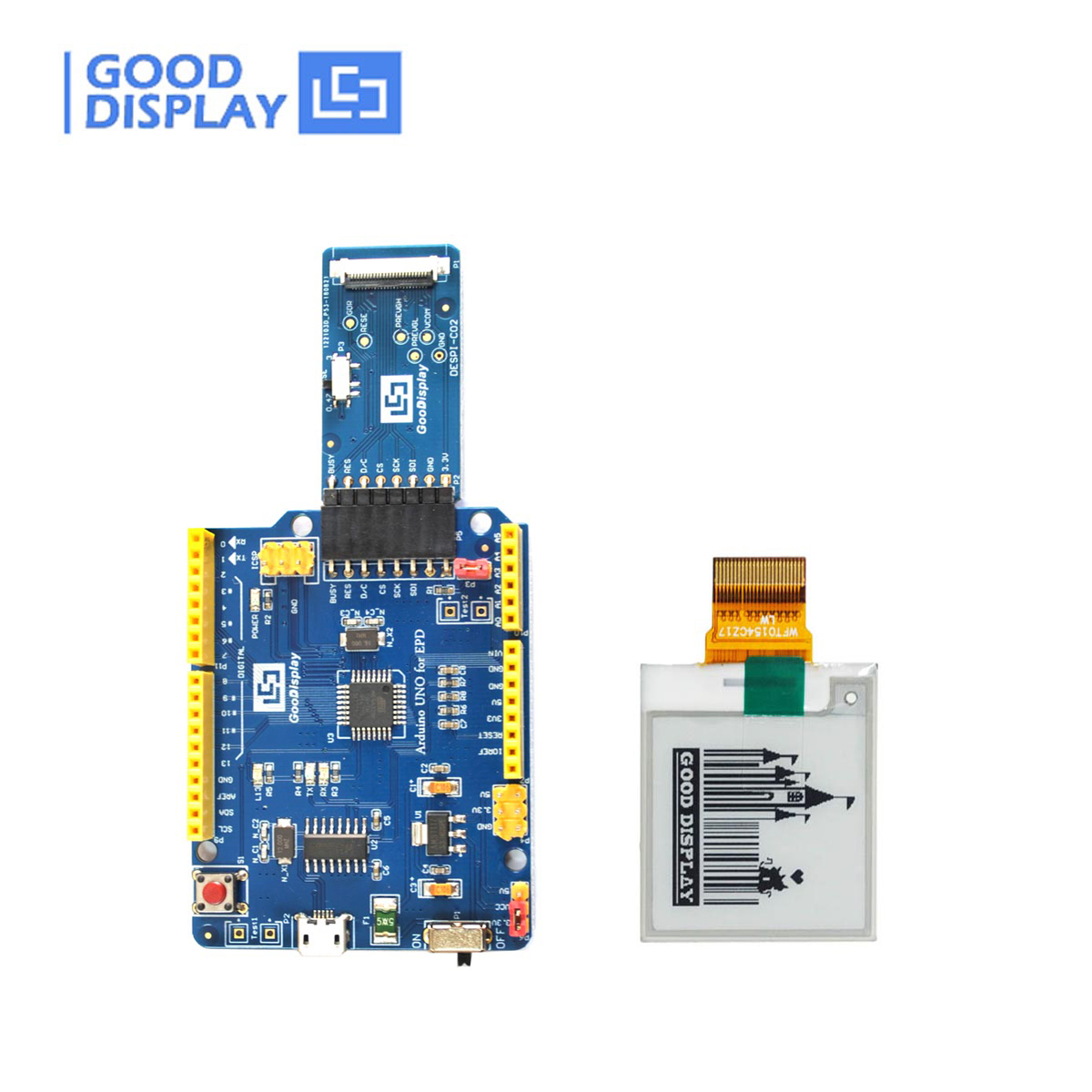 154 Inch 152x152 Partial Refresh Epaper Display Gdew0154t8 With Arduino Development Kit Dearduino